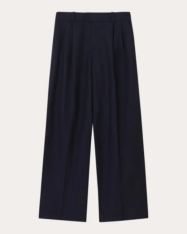 WITH NOTHING UNDERNEATH Rampling Wool Wide-leg Trousers - Blue