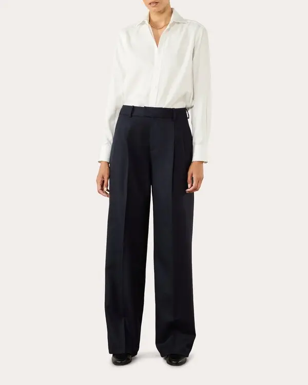 WITH NOTHING UNDERNEATH Rampling Wool Wide-leg Trousers - Blue