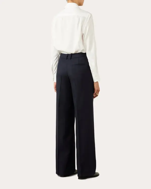 WITH NOTHING UNDERNEATH Rampling Wool Wide-leg Trousers - Blue