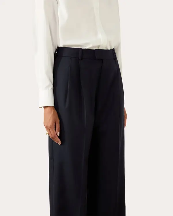 WITH NOTHING UNDERNEATH Rampling Wool Wide-leg Trousers - Blue