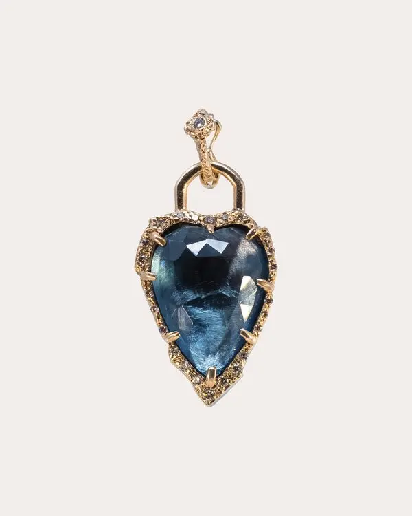 Armenta 14k Gold, Sterling Silver, Topaz, And Diamond Heart Pendant - Blue