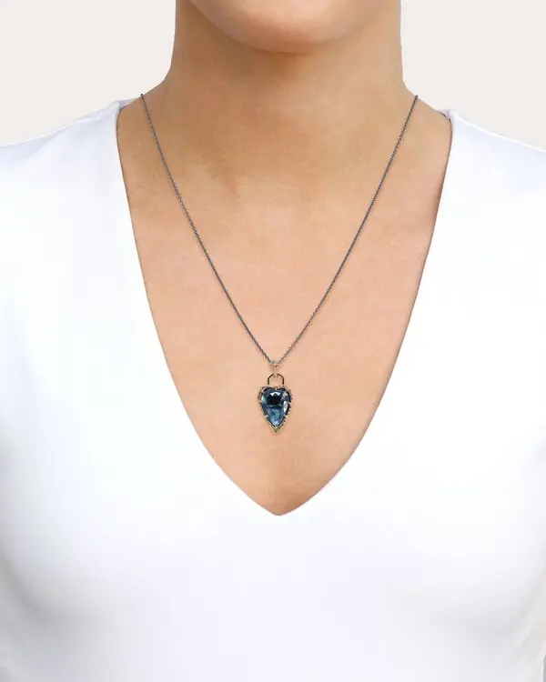 Armenta Diamond And Topaz Heart Pendant