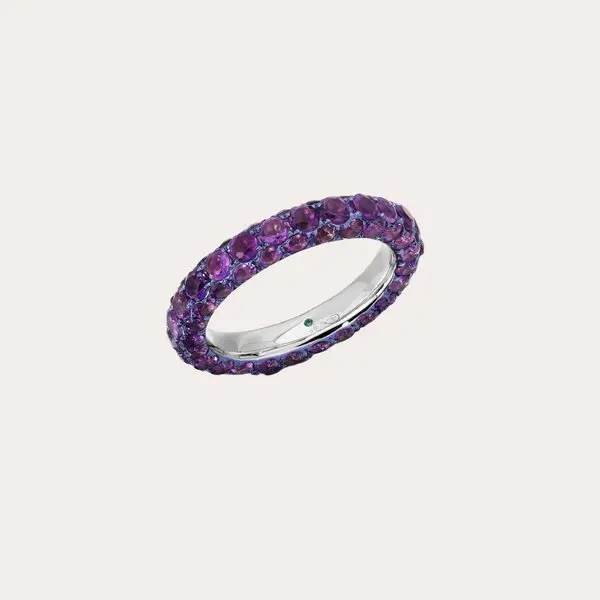 GRAZIELA Three-sided Amethyst Ring - Purple