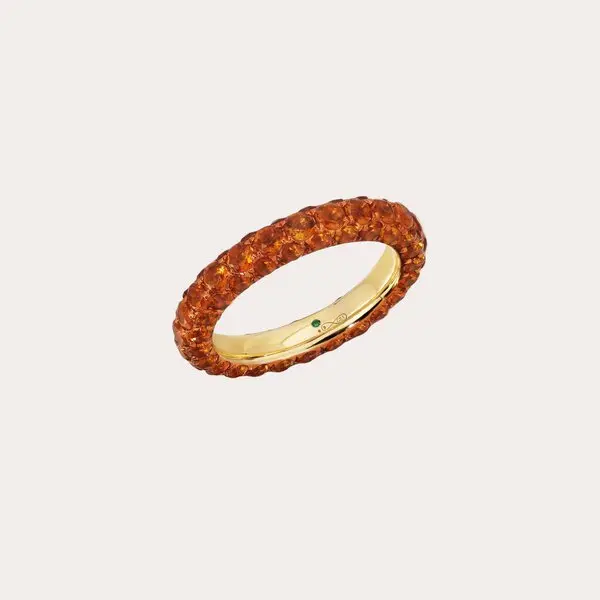 GRAZIELA Citrine & 18k Gold Three-sided Ring - Orange