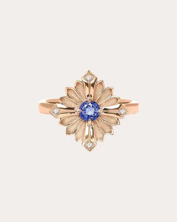 ROUVENAT 18k Rose Gold Tanzanite And Diamond Stamp Ring - Rose Gold/blue