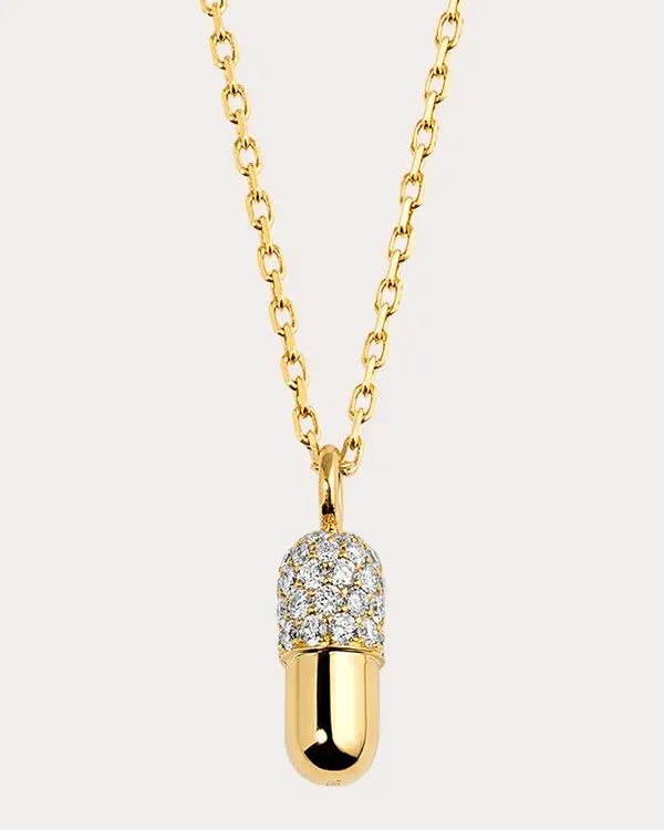 ELIOR Diamond And 18k Mini Pill Pendant Necklace - Gold