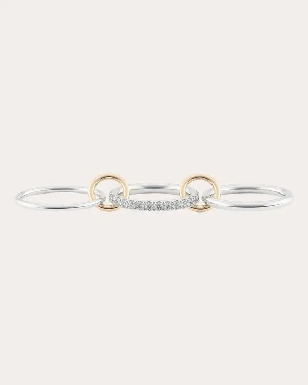 SPINELLI KILCOLLIN Diamond And 18k Gold Two-tone Petunia Ring - Silver