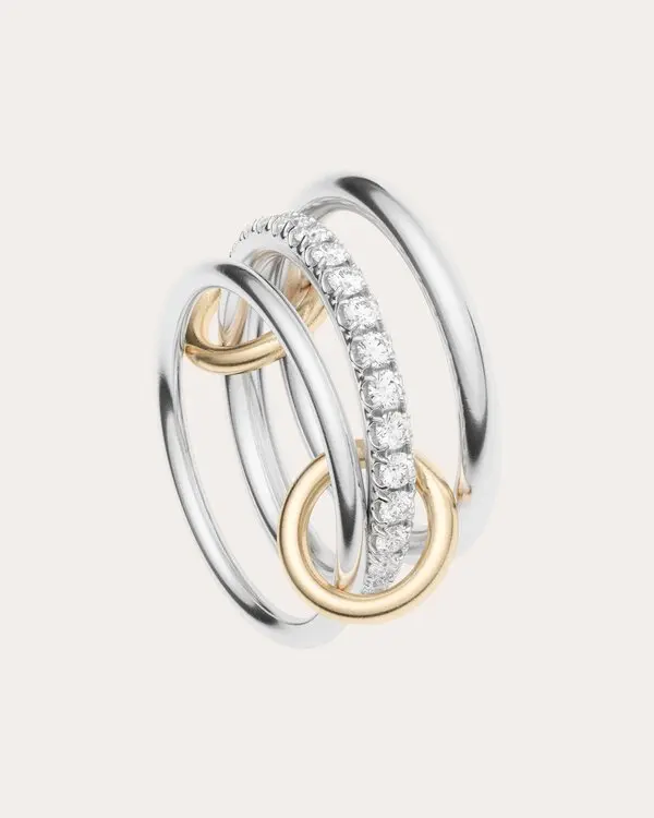 SPINELLI KILCOLLIN Diamond And 18k Gold Two-tone Petunia Ring - Silver