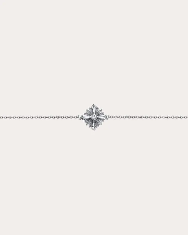 ROUVENAT Diamond And 18k White Gold Stamp Bracelet - Silver