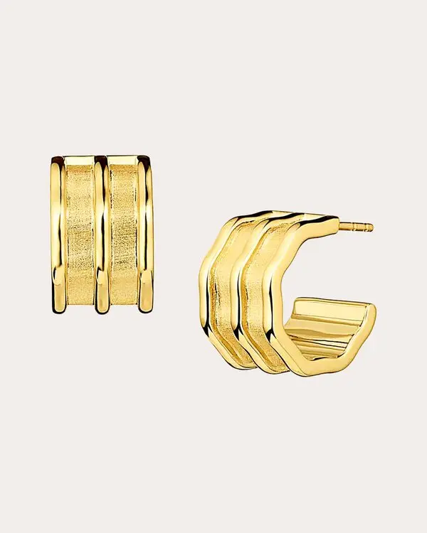 JENNIFER DEMORO So Wavy 18k Hoop Earrings - Gold