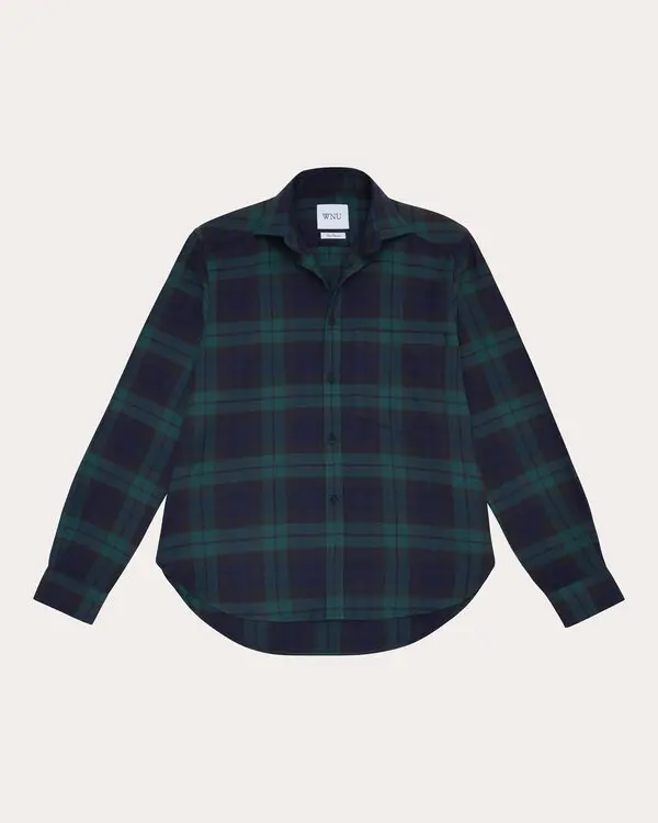 WITH NOTHING UNDERNEATH The Classic Brushed Plaid Shirt - Green