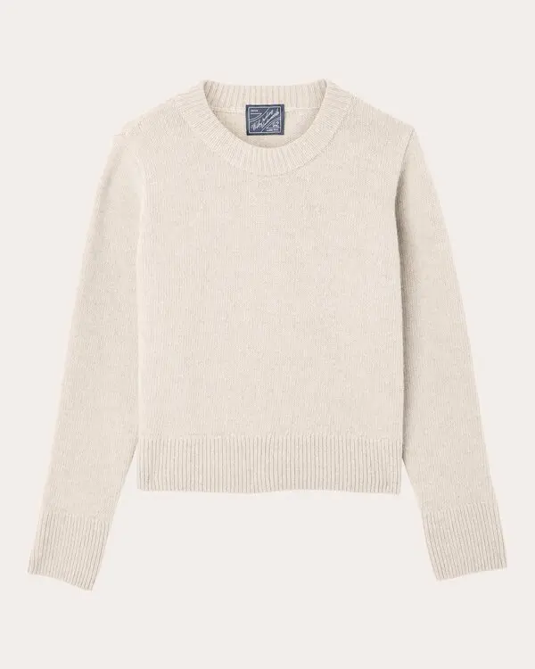 WITH NOTHING UNDERNEATH Devon Wool Crewneck Sweater - Neutral