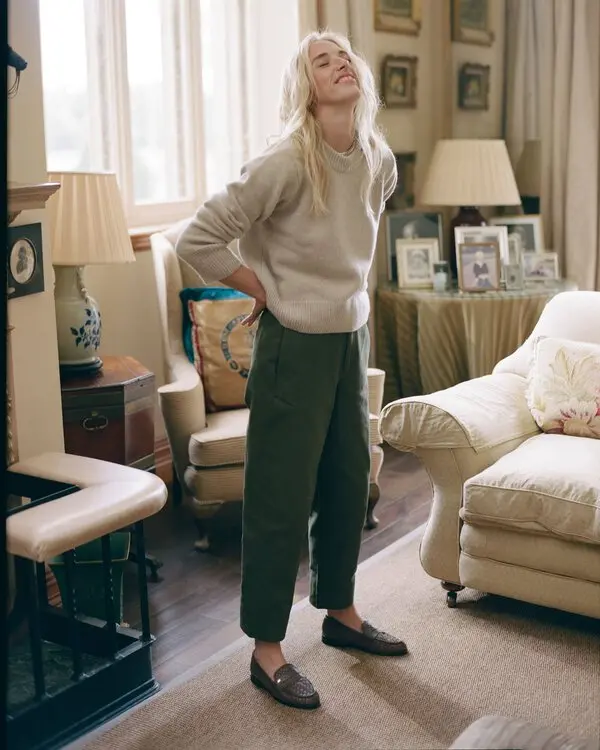 WITH NOTHING UNDERNEATH Devon Wool Crewneck Sweater - Neutral