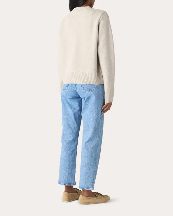 WITH NOTHING UNDERNEATH Devon Wool Crewneck Sweater - Neutral