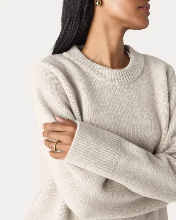 WITH NOTHING UNDERNEATH Devon Wool Crewneck Sweater - Neutral