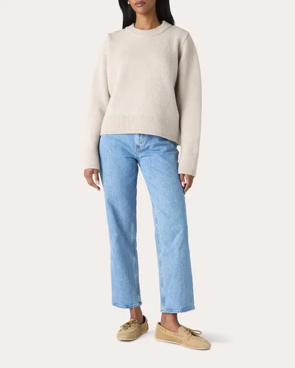 WITH NOTHING UNDERNEATH Devon Wool Crewneck Sweater - Neutral