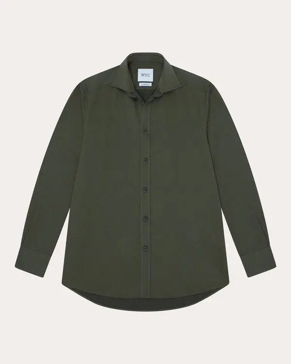 WITH NOTHING UNDERNEATH The Boyfriend Tencel Shirt - Green