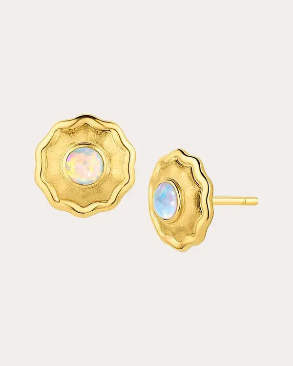 JENNIFER DEMORO Jennifer De Moro 18k Yellow Gold Stud Earrings - Opal