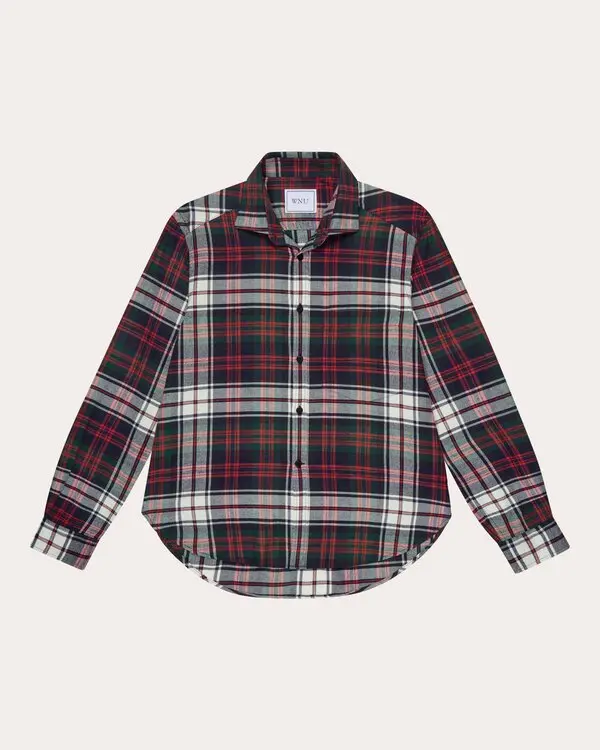 WITH NOTHING UNDERNEATH The Classic Brushed Plaid Shirt - Red