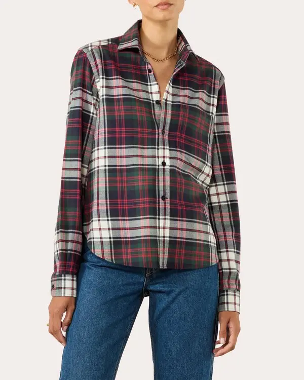 WITH NOTHING UNDERNEATH The Classic Brushed Plaid Shirt - Red