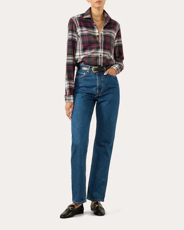 WITH NOTHING UNDERNEATH The Classic Brushed Plaid Shirt - Red