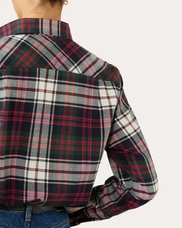 WITH NOTHING UNDERNEATH The Classic Brushed Plaid Shirt - Red