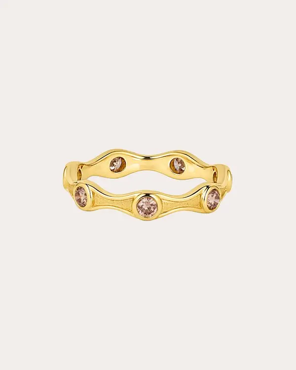 JENNIFER DEMORO So Wavy 18k Gold Champagne Diamond Ring - Pink