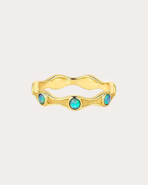 JENNIFER DEMORO So Wavy 18k Gold Opal Ring - Blue