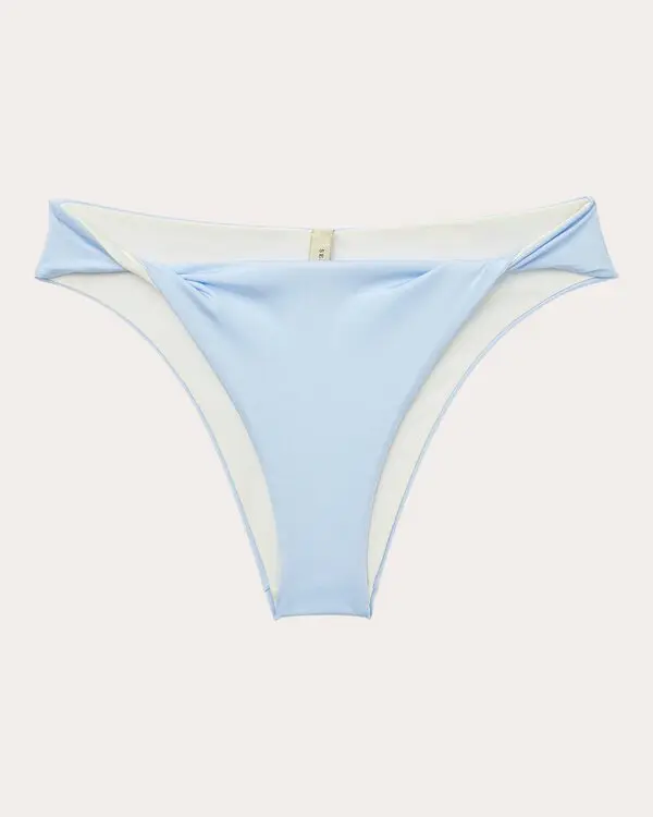 SEAQUELLE SWIM Twisted Mid-rise Bikini Bottom - Blue