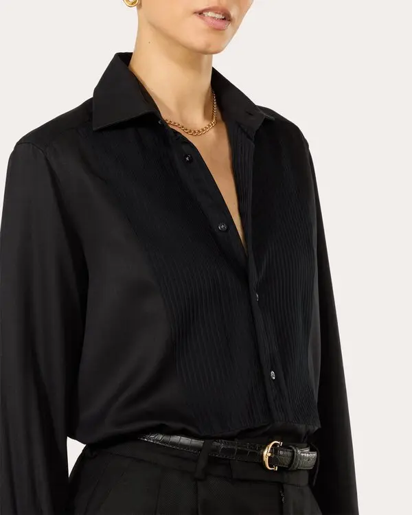 WITH NOTHING UNDERNEATH The Dress Tencel™ Shirt - Black