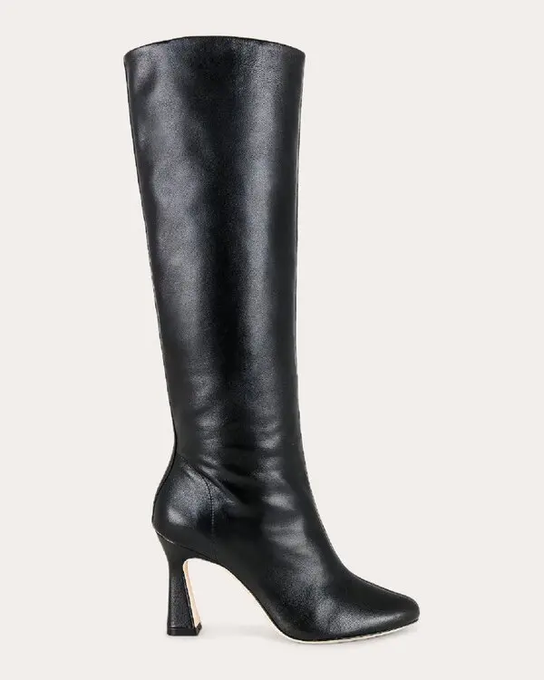 JUWELINA PARIS Zora Leather Knee-high Boot - Black