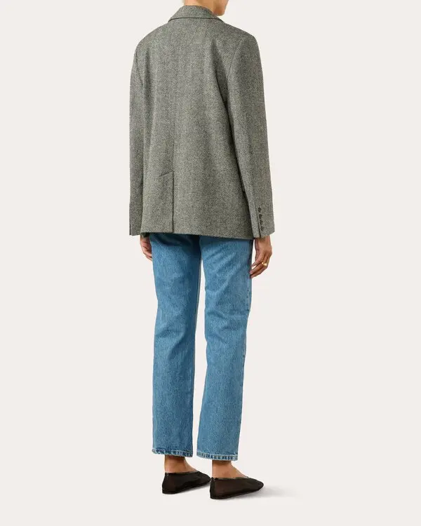 WITH NOTHING UNDERNEATH Hutton Herringbone Wool Blazer