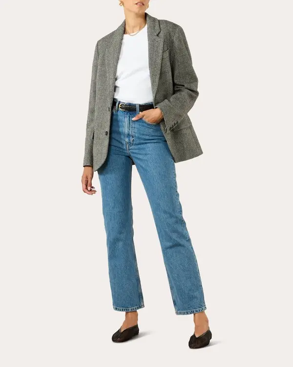 WITH NOTHING UNDERNEATH Hutton Herringbone Wool Blazer