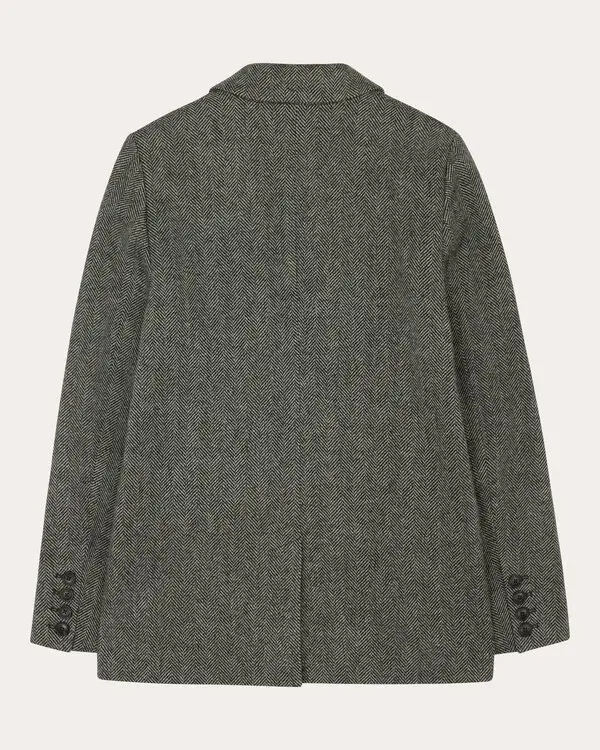 WITH NOTHING UNDERNEATH Hutton Herringbone Wool Blazer