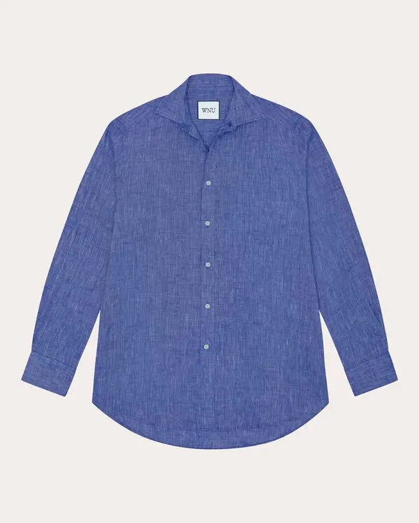 WITH NOTHING UNDERNEATH Boyfriend Linen Shirt