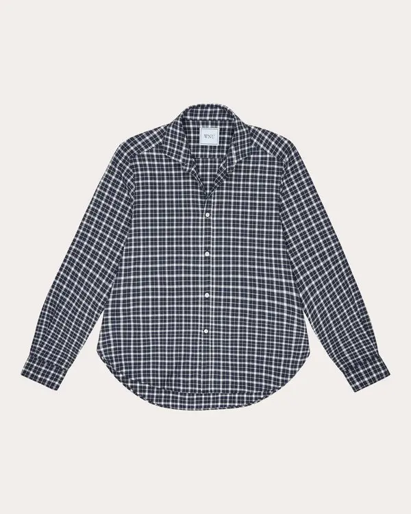 WITH NOTHING UNDERNEATH The Classic Brushed Plaid Cotton Shirt - Multicolor