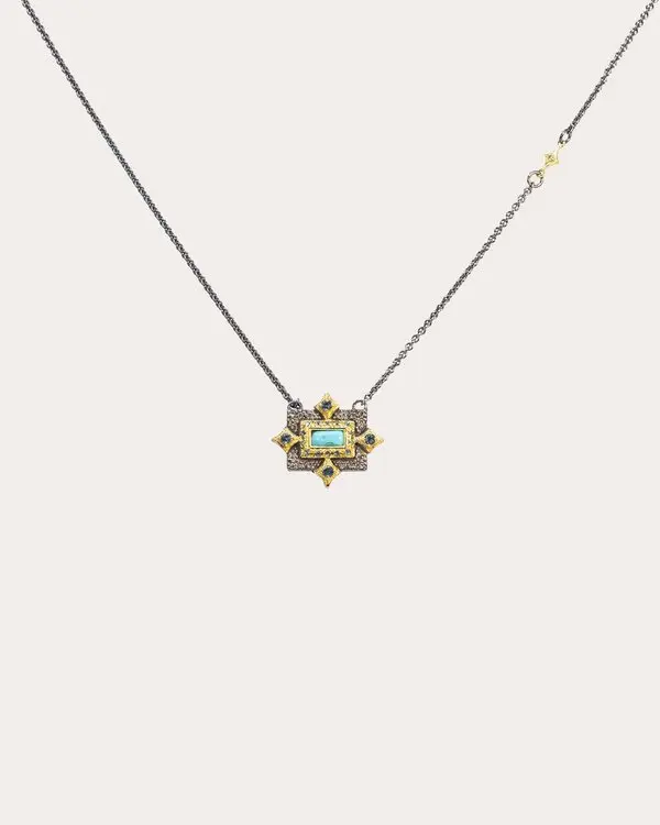 Armenta 18k Gold, Blackened Sterling Silver, Turquoise, Topaz, And Diamond Pendant Necklace - Blue