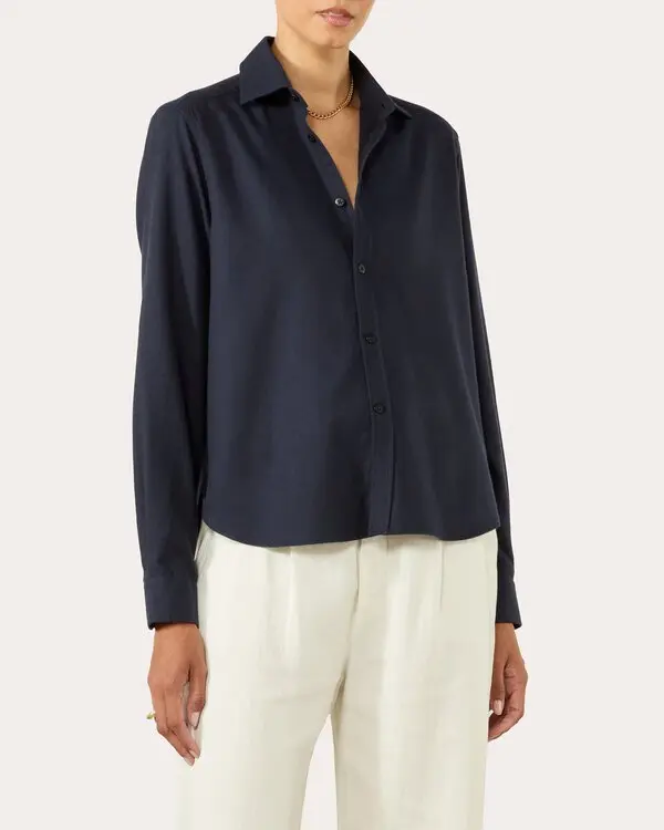 WITH NOTHING UNDERNEATH The Classic Brushed Shirt - Blue