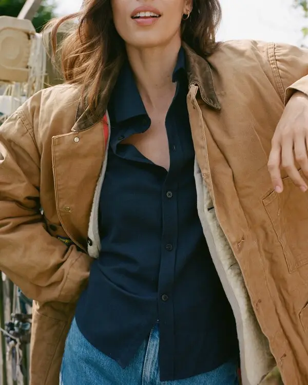 WITH NOTHING UNDERNEATH The Classic Brushed Shirt - Blue