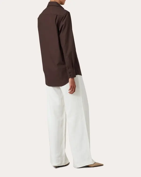 WITH NOTHING UNDERNEATH The Boyfriend Fine Poplin Shirt
