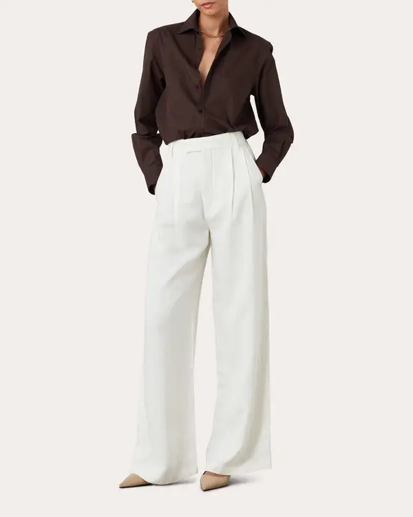 WITH NOTHING UNDERNEATH The Boyfriend Fine Poplin Shirt