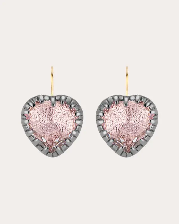 Larkspur & Hawk Valentina Rhodium-dipped Quartz Earrings - Pink