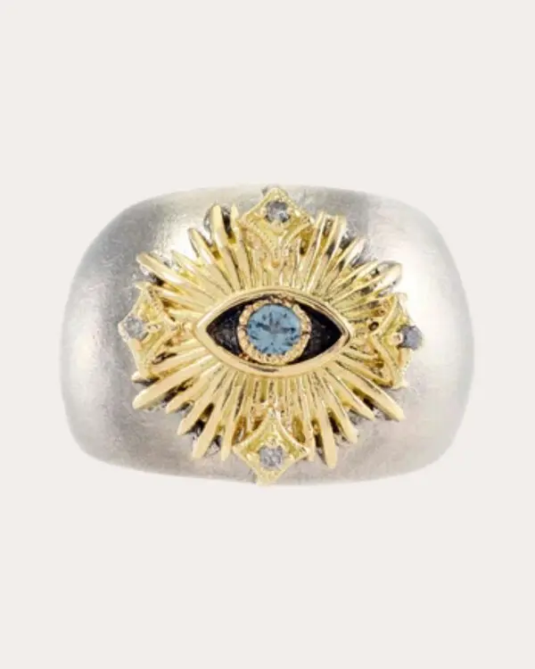 Armenta Spinel & Diamond Two-tone Evil Eye Dome Ring - Gold
