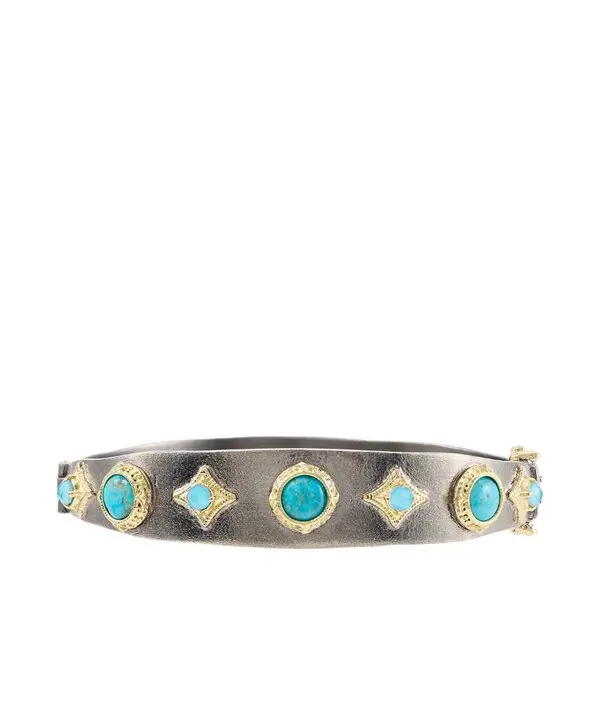 Armenta Turquoise Two-tone Blackened Old World Bracelet - Blue