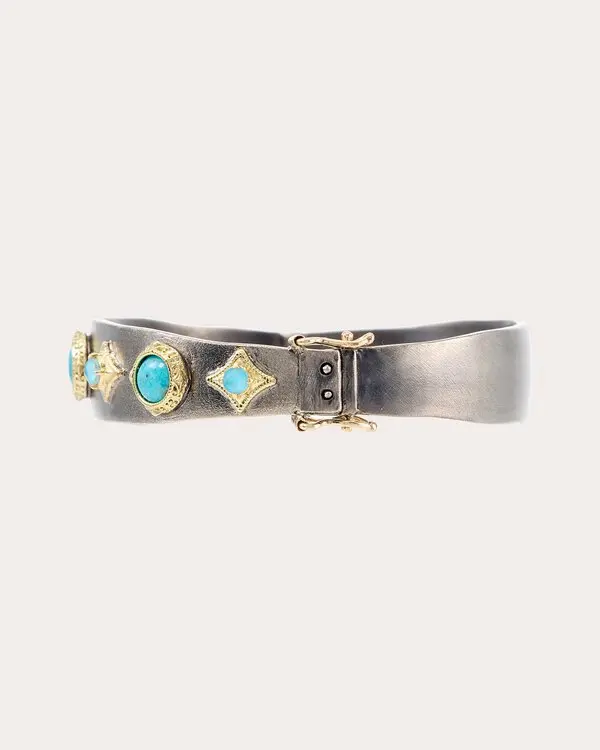 Armenta Turquoise Two-tone Blackened Old World Bracelet