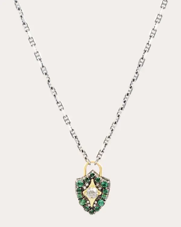 Armenta Tourmaline And Diamond Padlock Pendant Necklace - Green