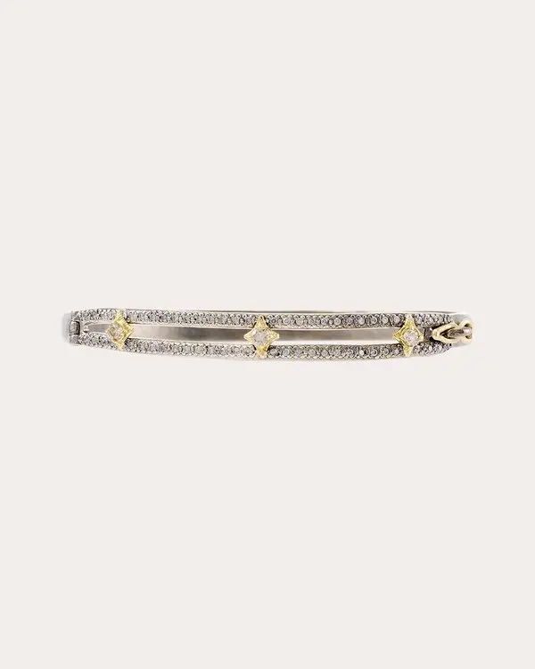Armenta Diamond Two-tone Crivelli Old World Bracelet - Silver