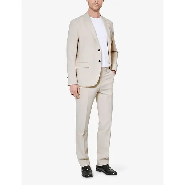 The Kooples Straight-leg Cotton And Linen-blend Trousers