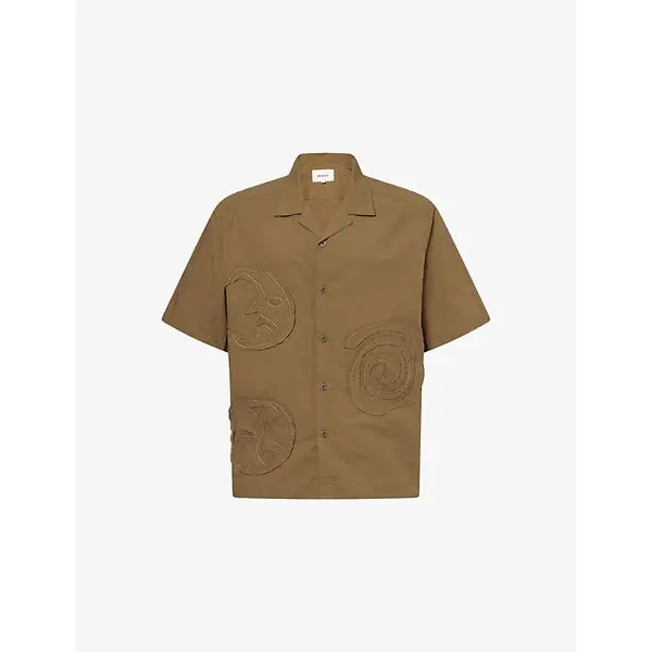 HERESY Tatter Swirl-embroidered Cotton Shirt - Brown