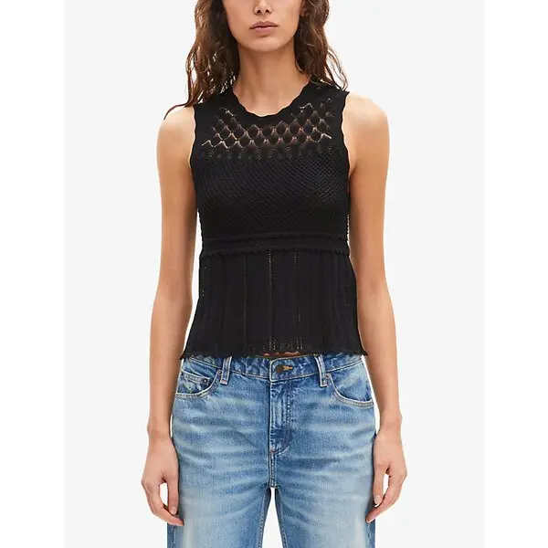 The Kooples Sleeveless V-neck Knitted Top